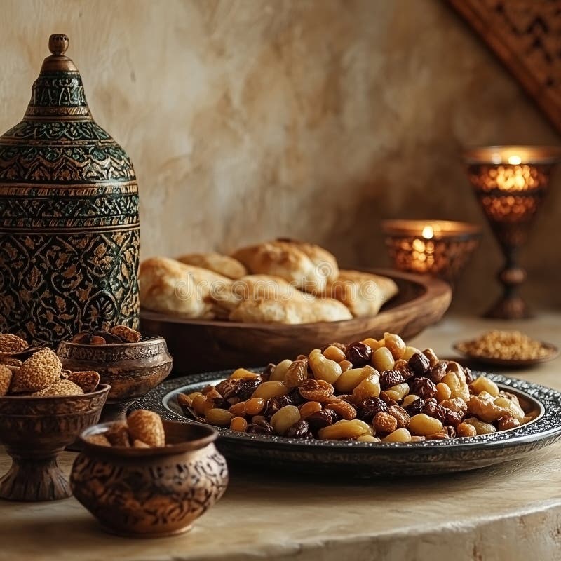 Festive Eid Table Setting with Traditional Treats and Elegant ...