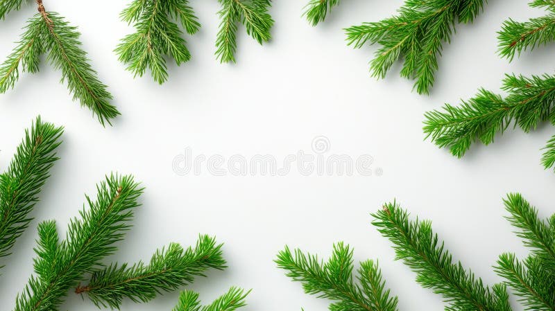 Festive Evergreen Border Winter Nature Holiday Greenery Frame Spruce ...