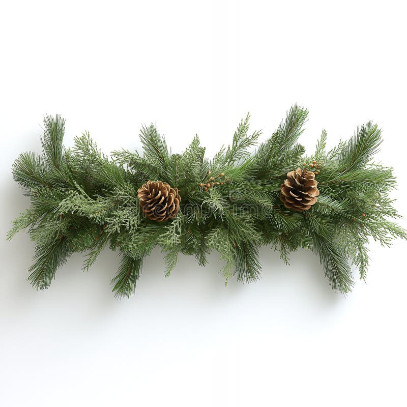 A Festive Evergreen Garland with Pine Cones Stock Photo - Image of ...
