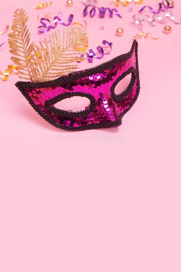 Festive Face Mask for Masquerade or Carnival Celebration on Colored ...