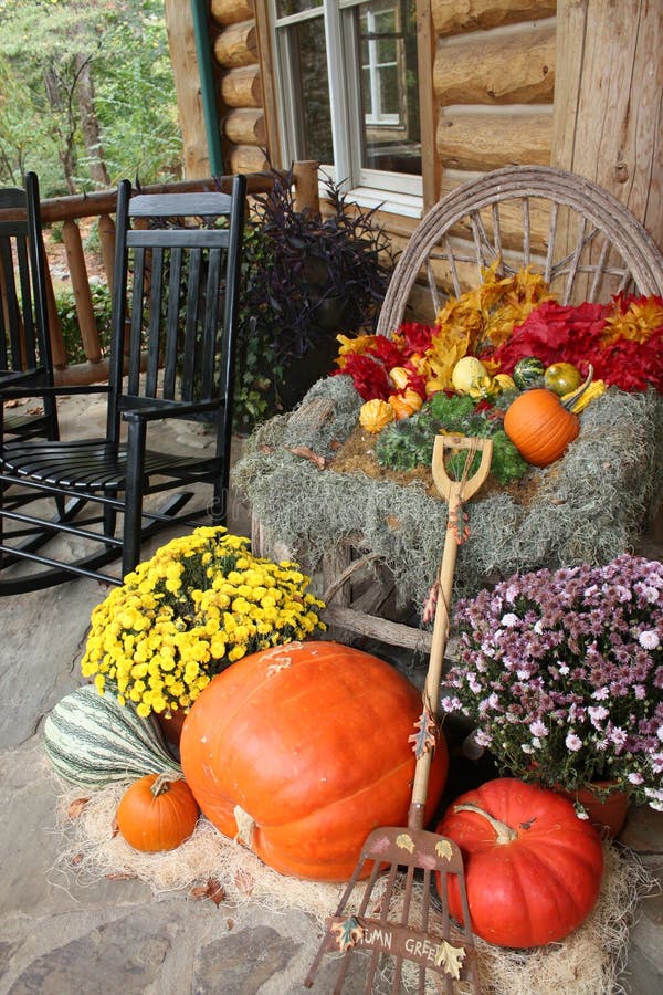 Festive Fall stock photo. Image of fall, chalet, chair - 6930280