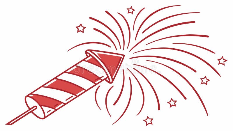 Festive Firework Rocket Bursting with Stars Celebration. Vector Design ...