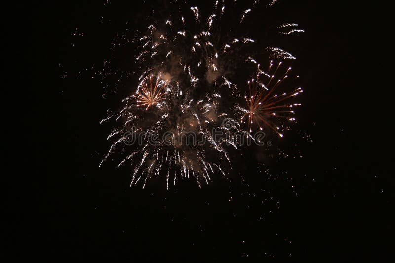 Festive Fireworks in the Black Sky Stock Image - Image of black ...