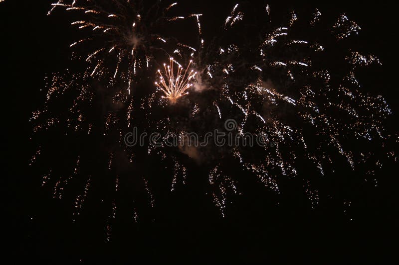 Festive Fireworks in the Black Sky Stock Photo - Image of black ...
