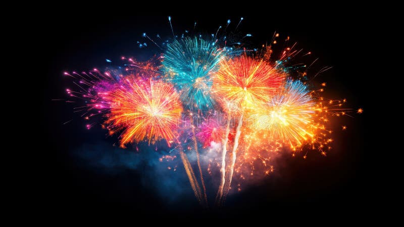 Dramatic Celebration Fireworks Isolated Design Stock Photos - Free ...