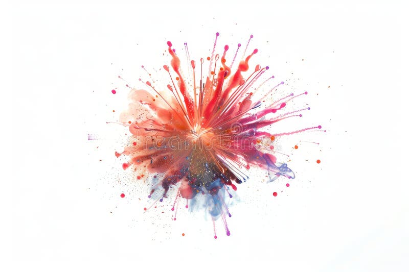 Festive Fireworks Exploding on a Transparent White Backdrop Stock ...