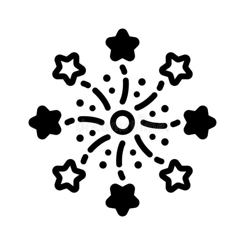Festive Fireworks Icon Designed in Glyph Style Stock Vector ...