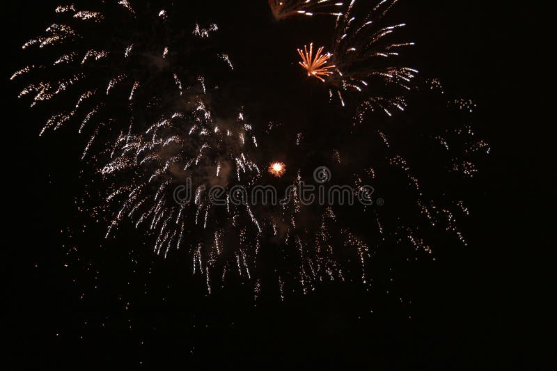 Festive Fireworks in the Night Sky Stock Photo - Image of night ...