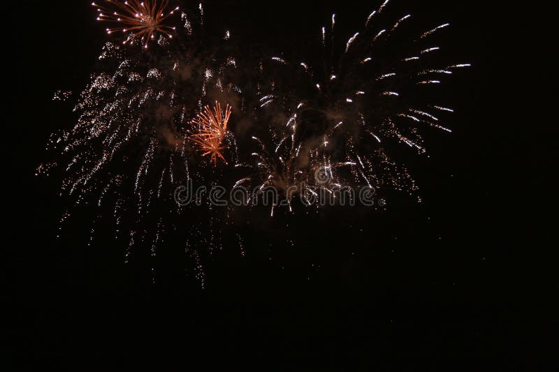 Festive Fireworks in the Night Sky Stock Image - Image of fireworks ...