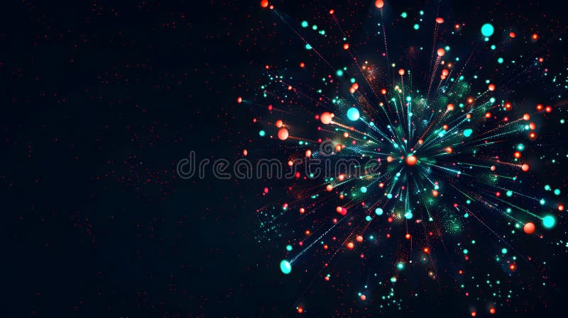 Festive Fireworks in the Night Sky Stock Photo - Image of pyrotechnics ...
