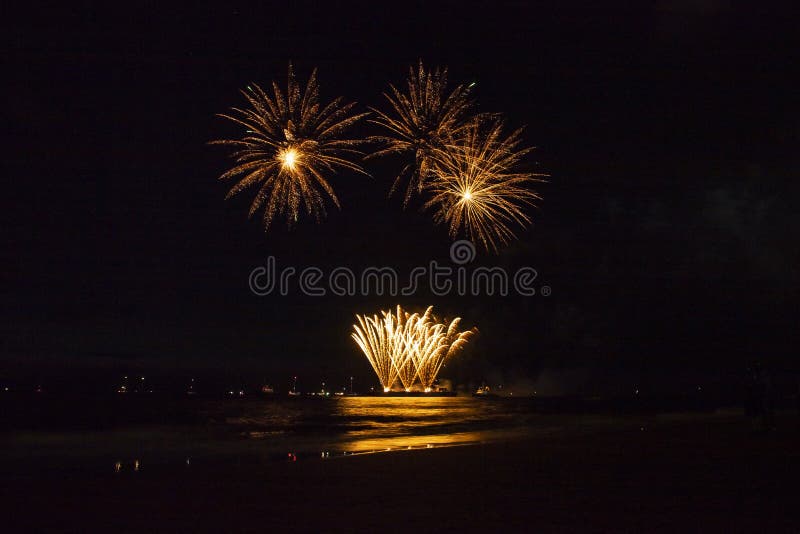 Fireworks, Shooting Rockets and Fire Stock Photo - Image of fireworks ...