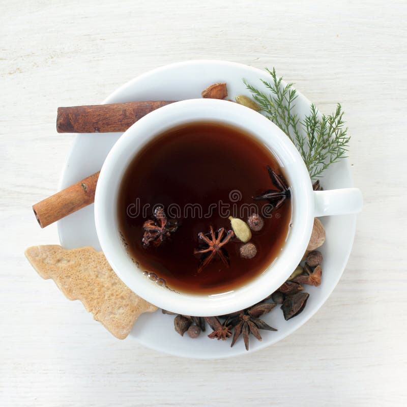 Festive flavored tea stock image. Image of glass, december - 79356533
