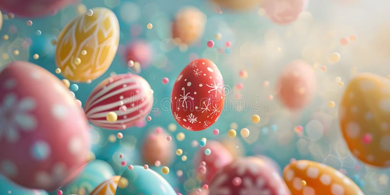 A Festive Flourish: a Colorful Explosion of Decorated Easter Eggs Stock ...