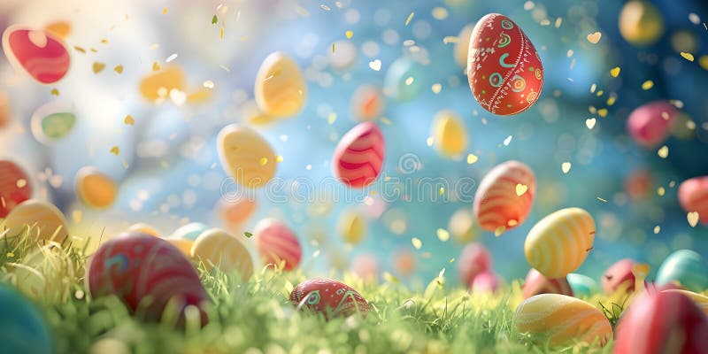 A Festive Flourish: a Colorful Explosion of Decorated Easter Eggs Stock ...
