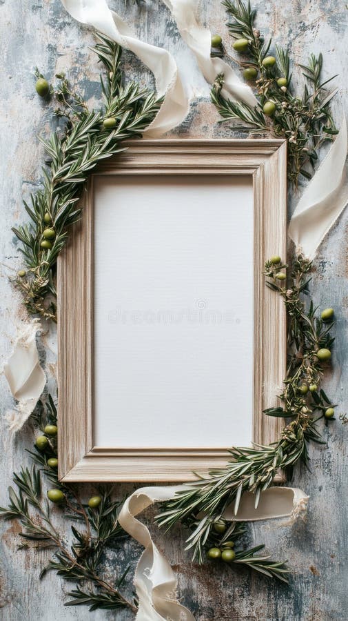 Festive Frame with Sprigs of Olive and Rosemary: a Simple Quality ...