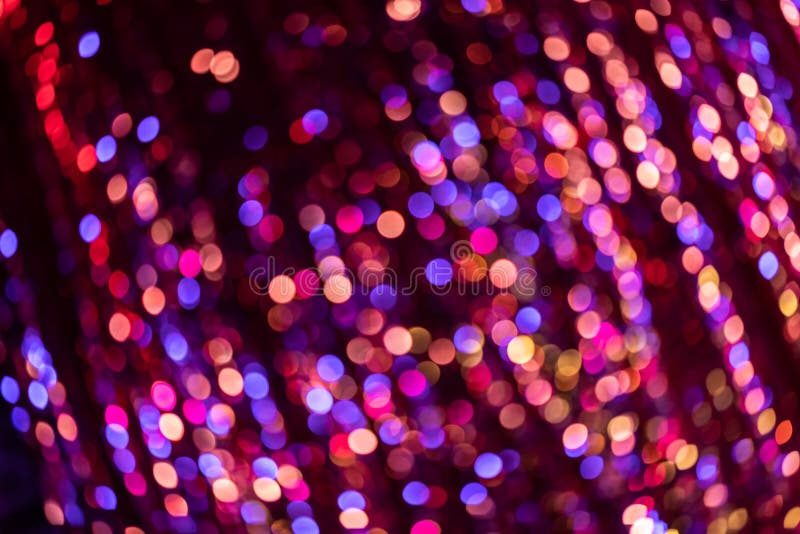 A Festive Garland of Shiny Lights. Boke Light Bulbs. Defocus of the ...