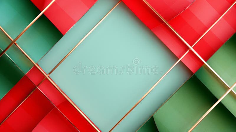 Festive Geometric Pattern with Red, Green, and Gold Gift Wrap Design ...