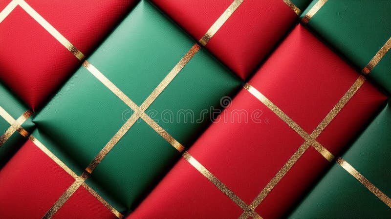 Festive Geometric Pattern with Red, Green, and Gold Gift Wrap Design ...