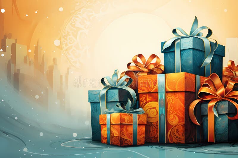 Christmas Gifts and Presents Abstract Graphics Background Stock ...