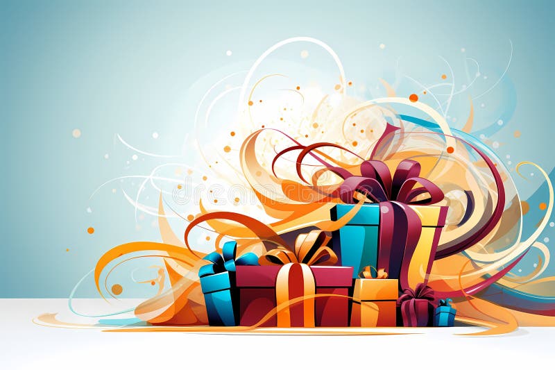 Christmas Gifts and Presents Abstract Graphics Background Stock ...