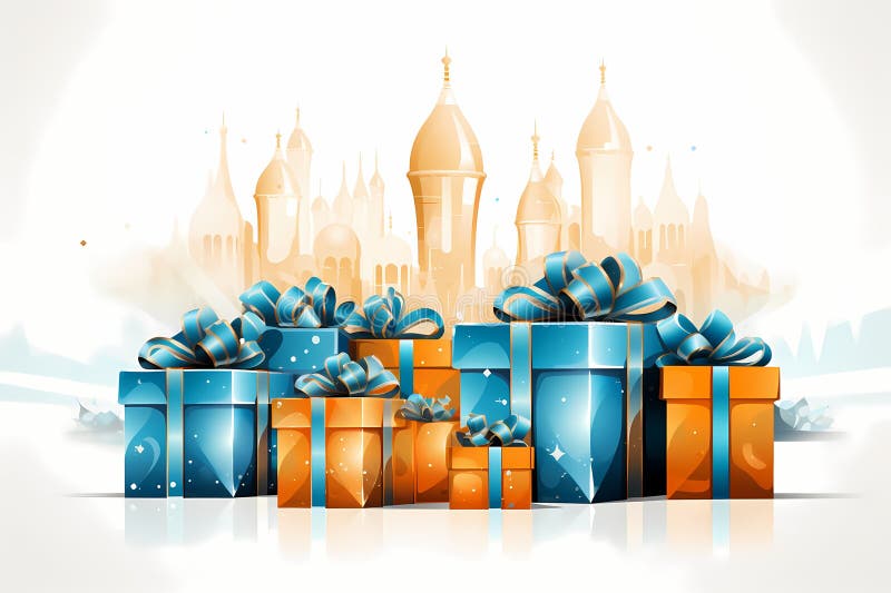 Christmas Gifts and Presents Abstract Graphics Background Stock ...