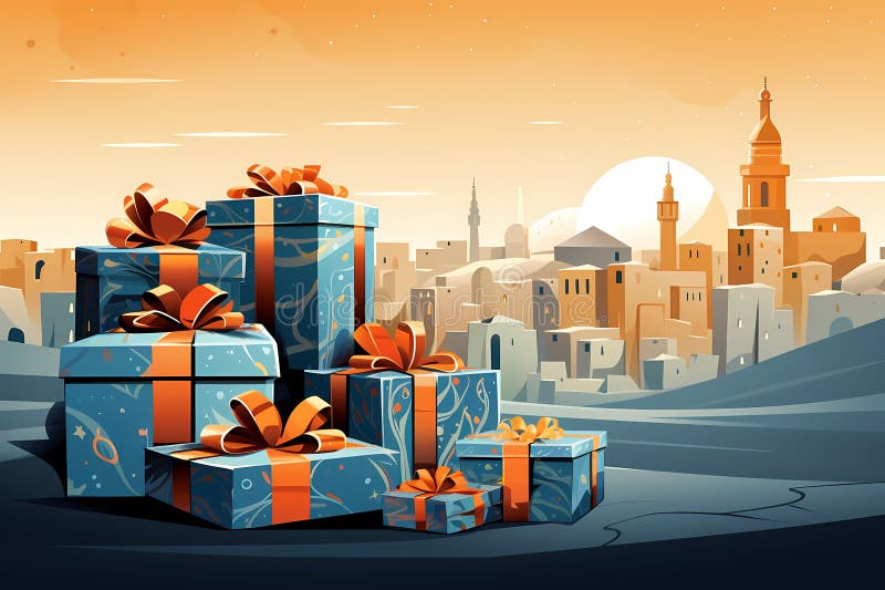 Christmas Gifts and Presents Abstract Graphics Background Stock ...