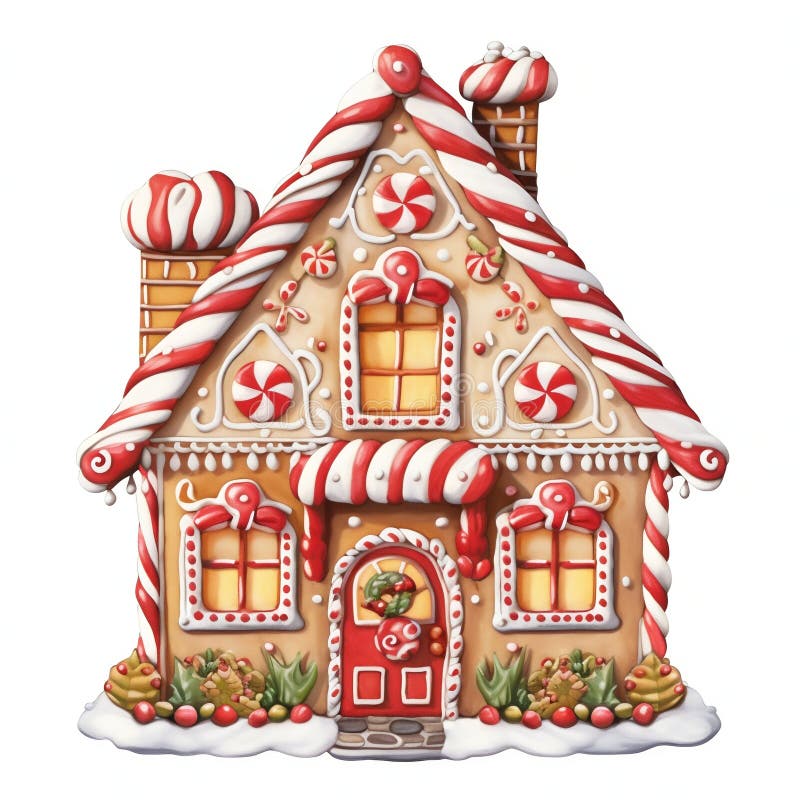 Festive Gingerbread House with Candy Decorations. Generative Ai Stock ...