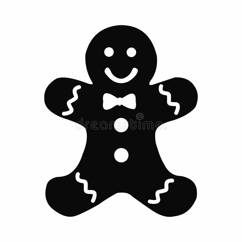 Festive Gingerbread Man Silhouette – Christmas Cookie Vector Stock ...