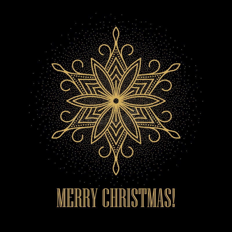 Festive Gold Background with Golden Snowflakes Stock Vector ...