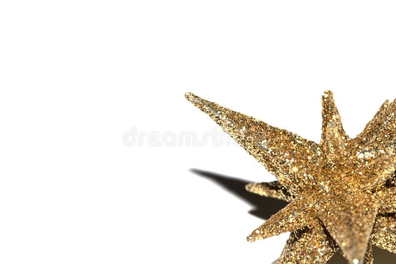 Festive Gold Glitter Star Shaped Abstract Ornament on White Background ...