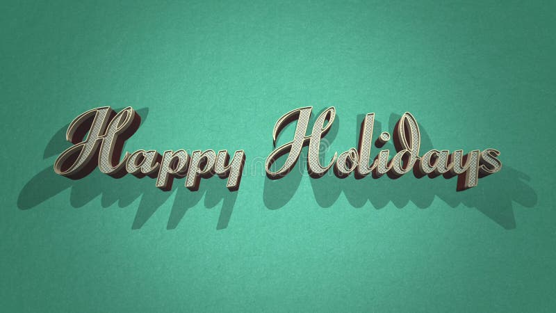 Festive Gold Happy Holidays Text on Green Gradient Background Stock ...