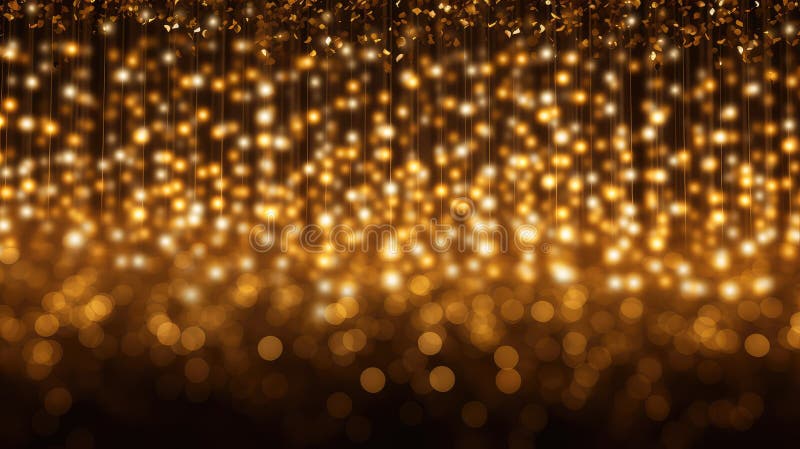 Festive Gold Lights Background Stock Illustration - Illustration of ...