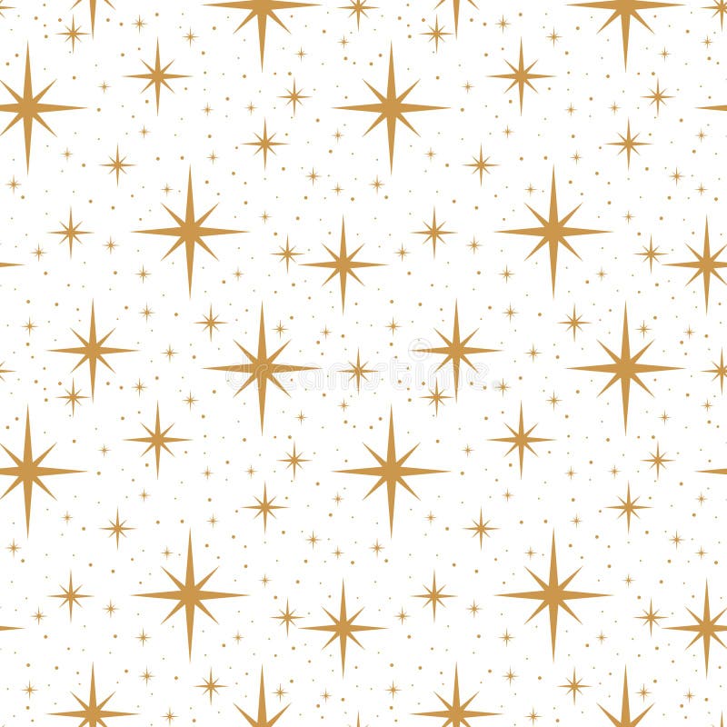 Festive Gold Star Seamless Pattern, Sparkling Stars Repeat Tile Stock ...