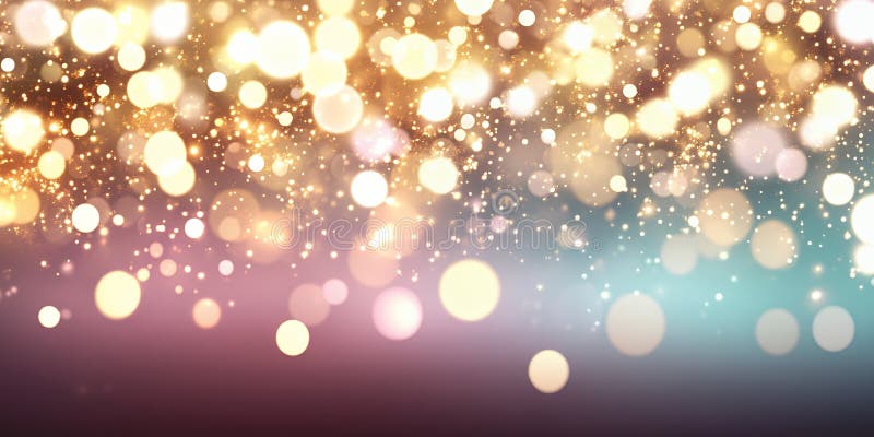 Festive Gold Teal Bokeh Lights Sparkle Background Stock Illustration ...