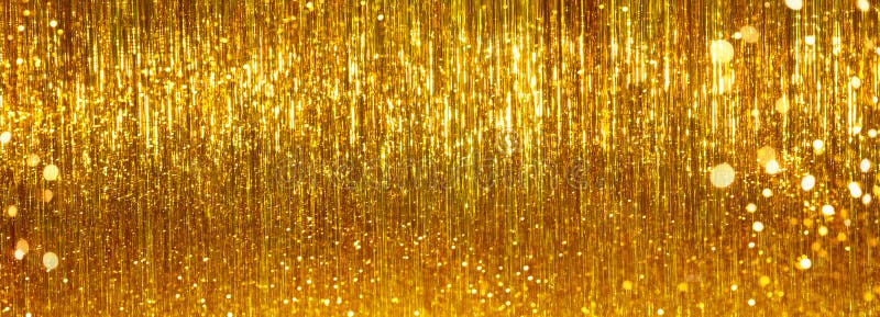 Festive Gold Tinsel Glitters. Web Banner, Background for Your Design ...