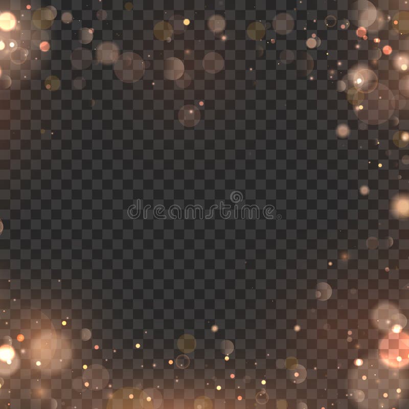 Festive Golden Bokeh Lights and Sparkles Frame Overlay Effect. Vector ...