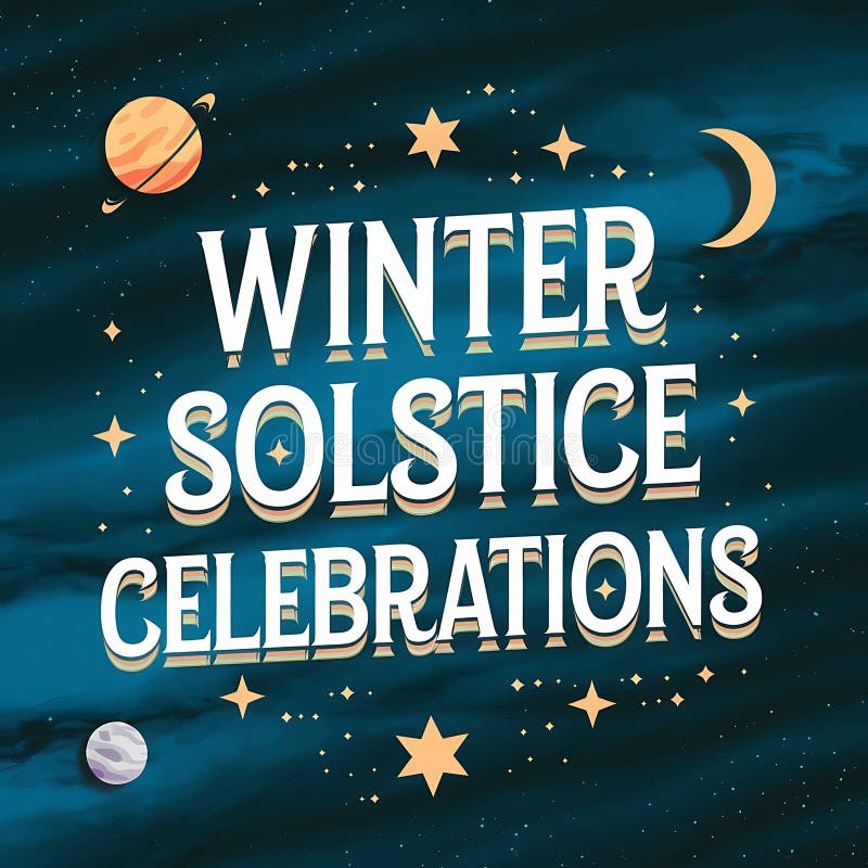 Winter Solstice Celebrations Cosmic Space Design Stock Image - Image of ...
