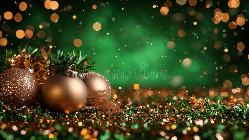 The Festive Green Background is Adorned with a Dazzling Array of ...