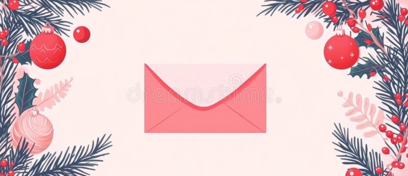 A Festive Greeting Card Invitation Design Featuring an Envelope and ...