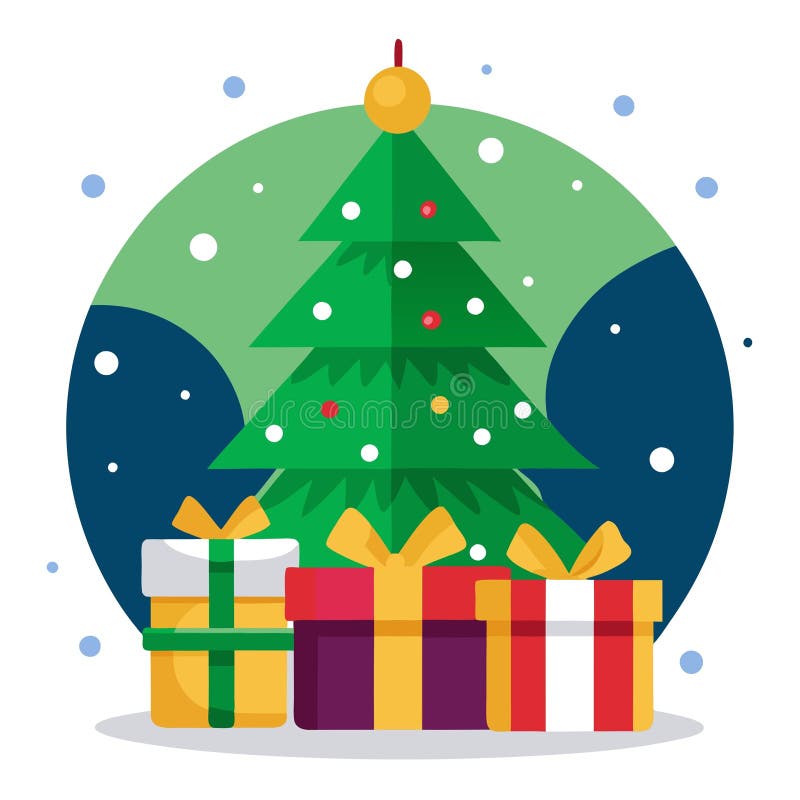 Festive Greeting. Christmas Gifts Under the Tree with Copy Space Stock ...