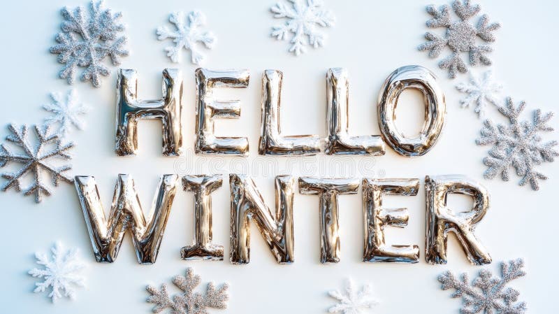 Hello January Winter Snowflakes Festive Greetings Stock Photos - Free ...