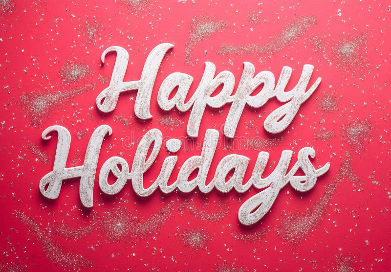 Festive Happy Holidays Greeting Card Design with Glitter Stock ...
