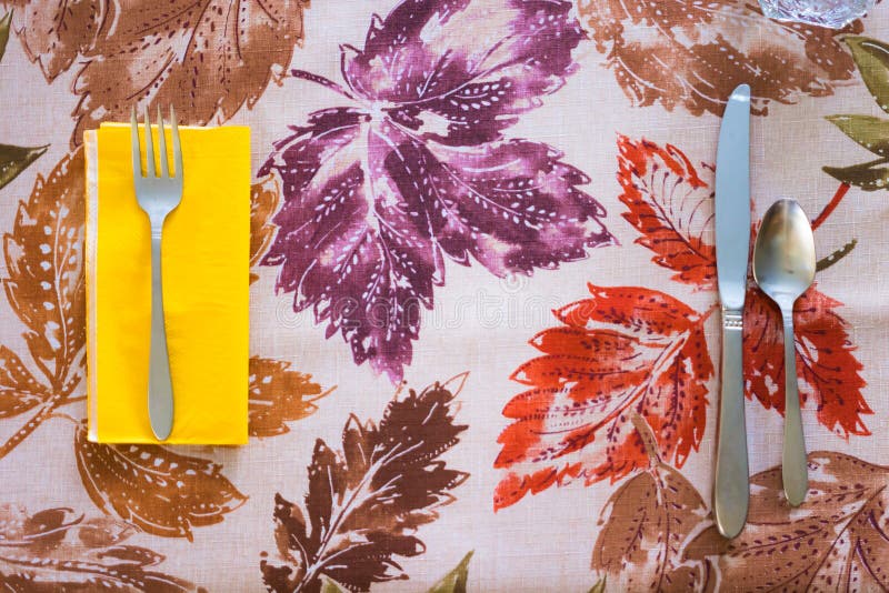 Simple Thanksgiving Empty Place Setting Stock Image - Image of ...