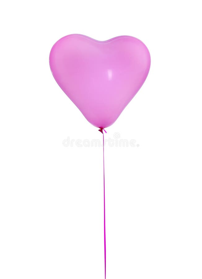 Festive Heart Shaped Balloon Isolated on White Stock Photo - Image of ...