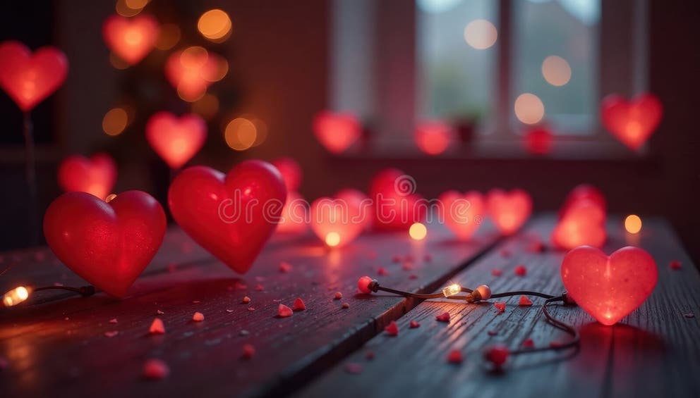 Festive Hearts String Lights Create a Romantic Valentine S Atmosphere ...