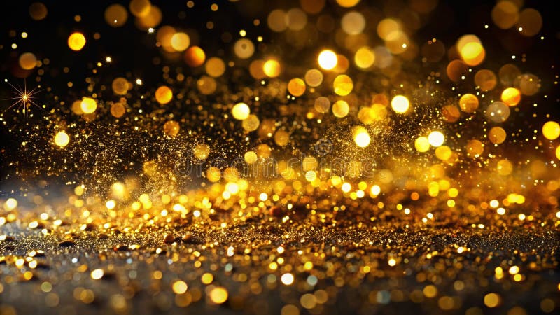 Festive Holiday Background a Sparkling Gold Dust Frame for Elegant ...