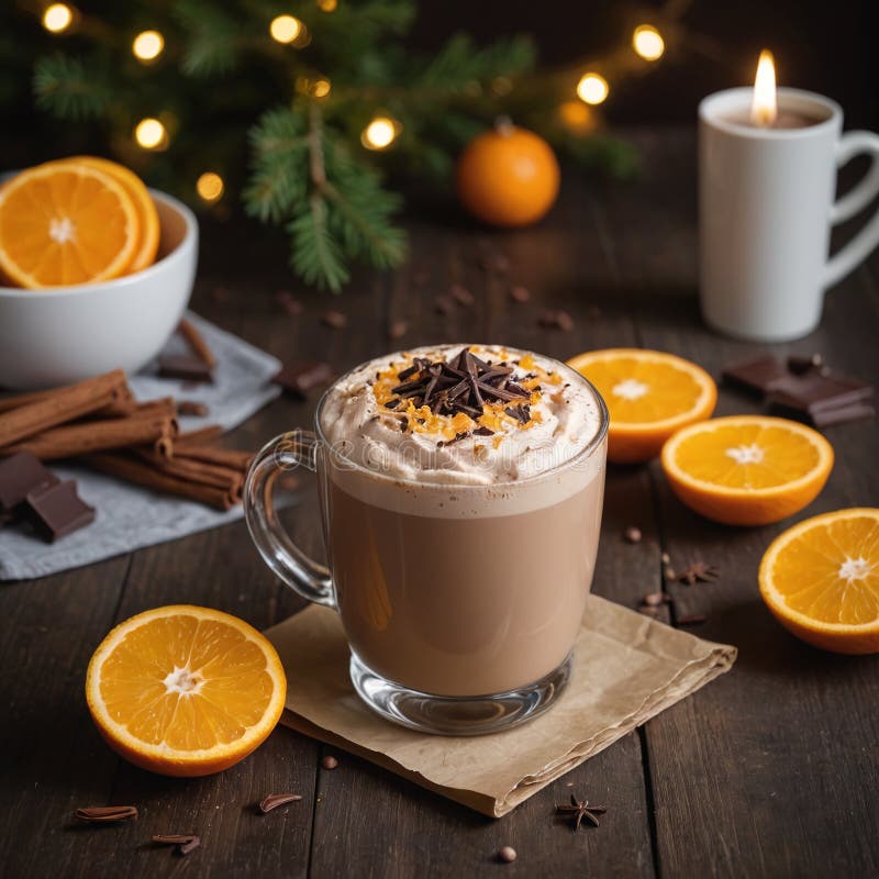 Festive Holiday Delight Chocolate Orange Mocha Bliss Stock Illustration ...