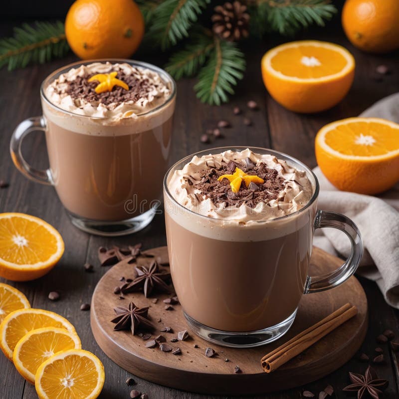 Festive Holiday Delight Chocolate Orange Mocha Bliss Stock Illustration ...