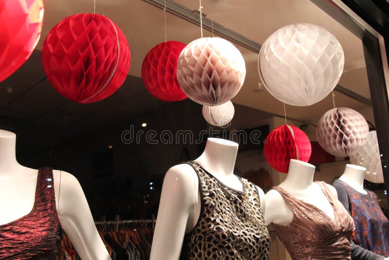 Festive holiday display stock image. Image of mannequin - 83457405