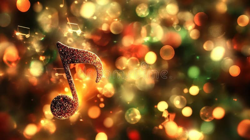 Festive Holiday Music Theme with Sparkling Notes and Vibrant Bokeh ...